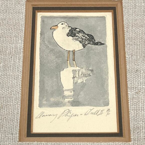 Vintage | Art | Danny Pfipher Seagull Limited Edition Print In Wooden ...
